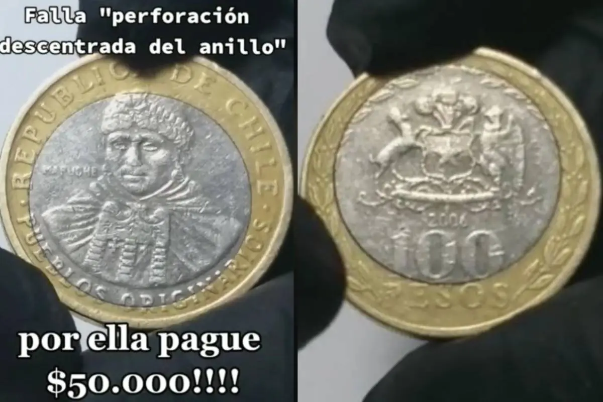 Revísese el bolsillo: pagan $50 mil por rara moneda de 100 pesos