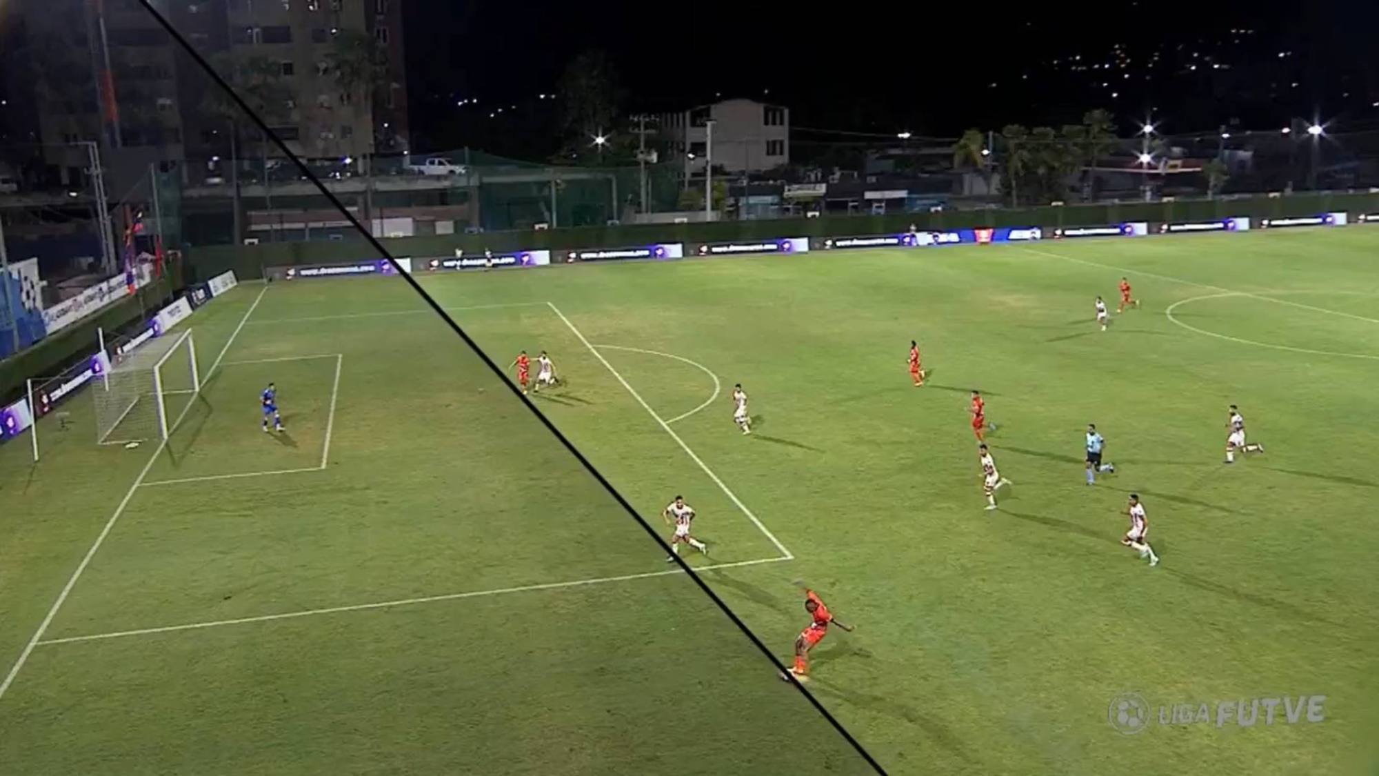 El trazado de líneas para revisar un offside en Venezuela