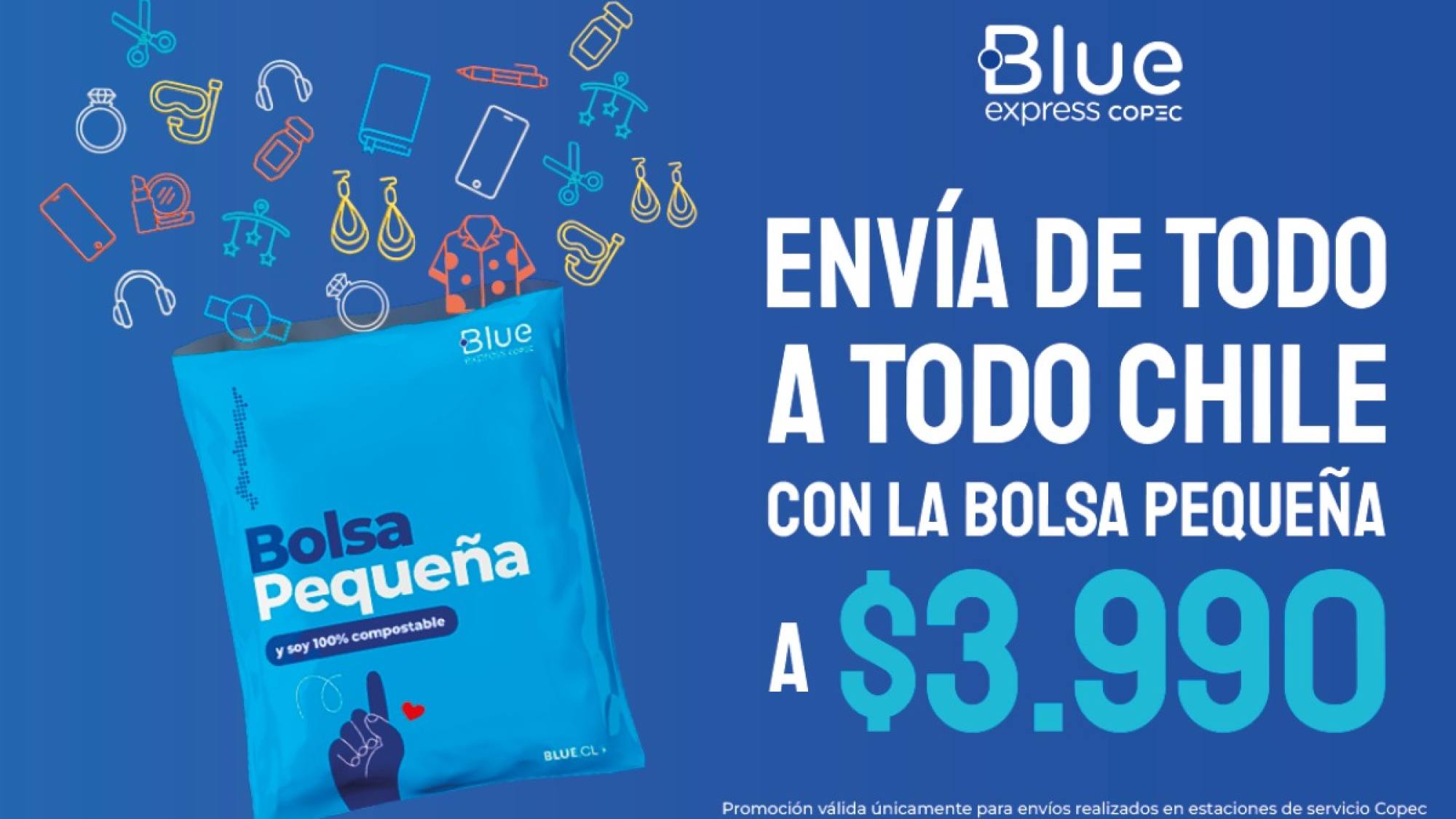 Blue Express Copec vuelve a sorprender con envíos en bolsa pequeña
