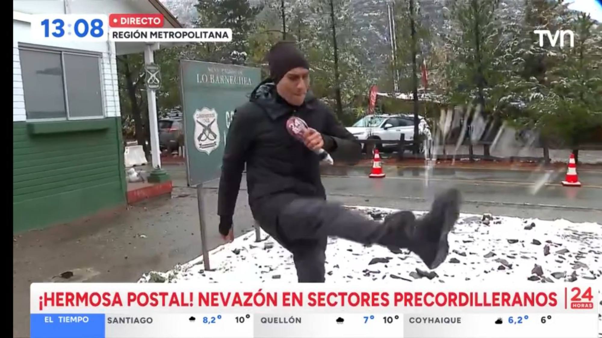 En qué comunas cae nieve a esta hora en Santiago